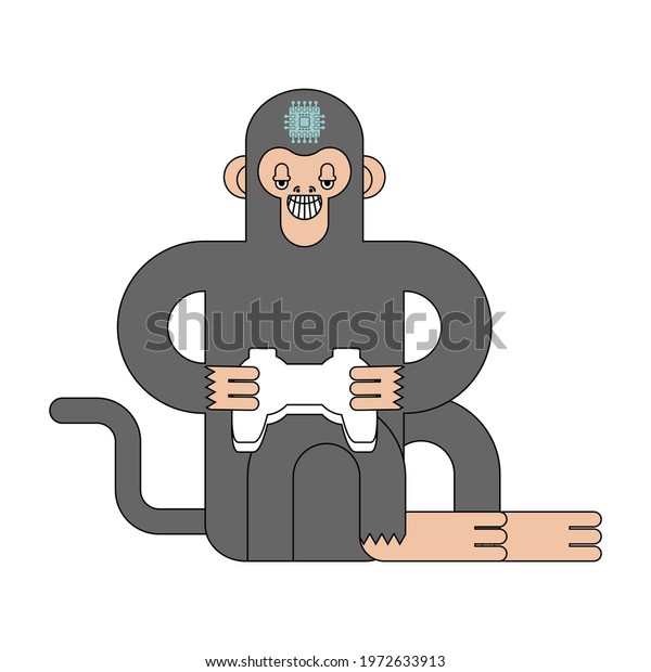 Neuralink Chip Monkeys Brain Monkey Playing Stock Vector (Royalty Free ...