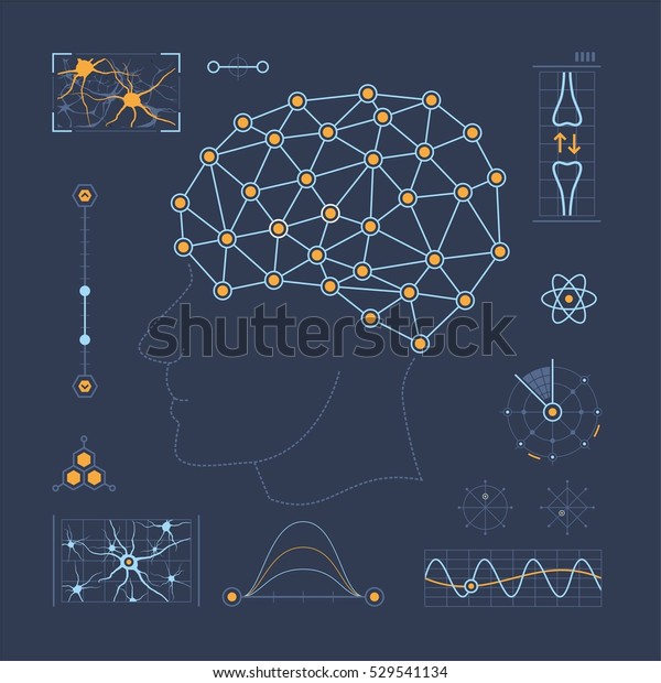 Neuro Interface Brain Illustration Science Design Stock Vector (Royalty ...
