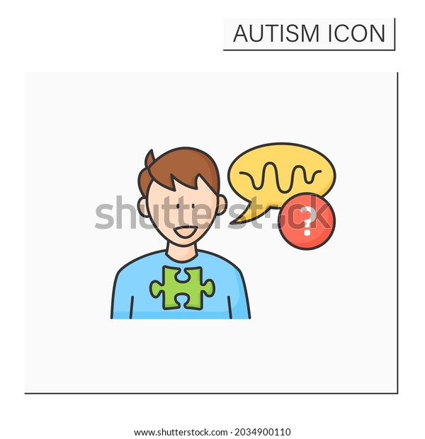 Neurodevelopmental Disorder Color Icon Abnormal Voice Stock Vector ...