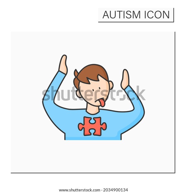 Neurodevelopmental Disorder Color Icon Abnormal Body Stock Vector ...