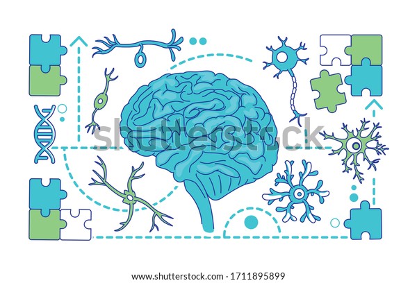 Neurology Neuroscience Thin Line Concept Vector Stock Vector (Royalty ...