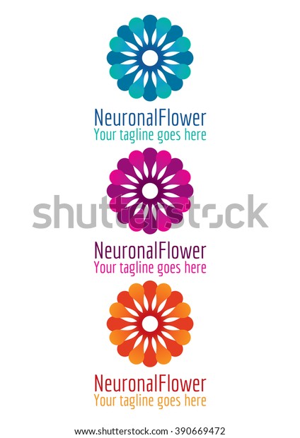 Neuronal Flower Modern Elegant Exclusive Logo Stock Vector (Royalty ...