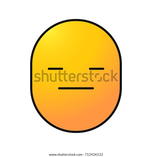 Neutral Face Color Icon Emotionless Smile Stock Vector (Royalty Free ...
