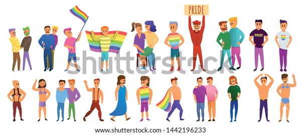 Neutral Gender Character Icons Set Cartoon Stock Vector (Royalty Free ...