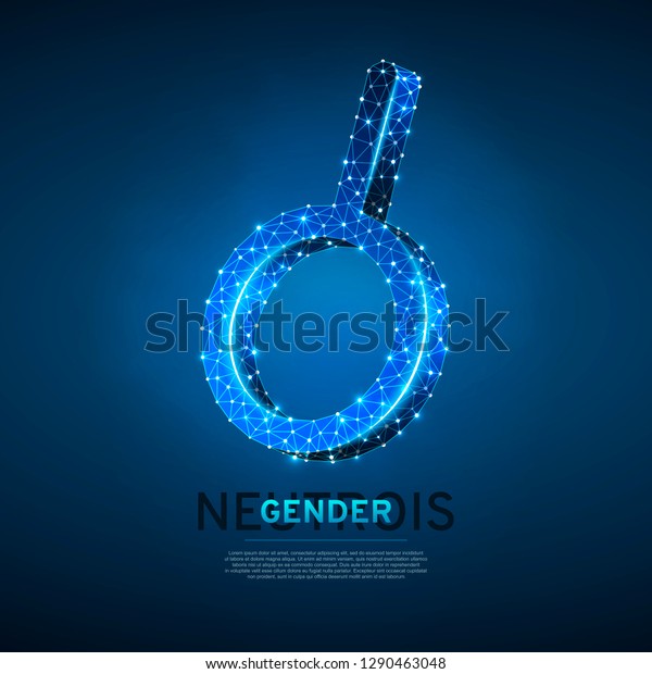 Neutrois Symbol Wireframe Digital 3d Illustration Stock Vector (Royalty ...