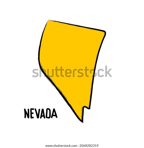 Nevada Map Outline Hand Drawn Silhouette Stock Vector (Royalty Free ...