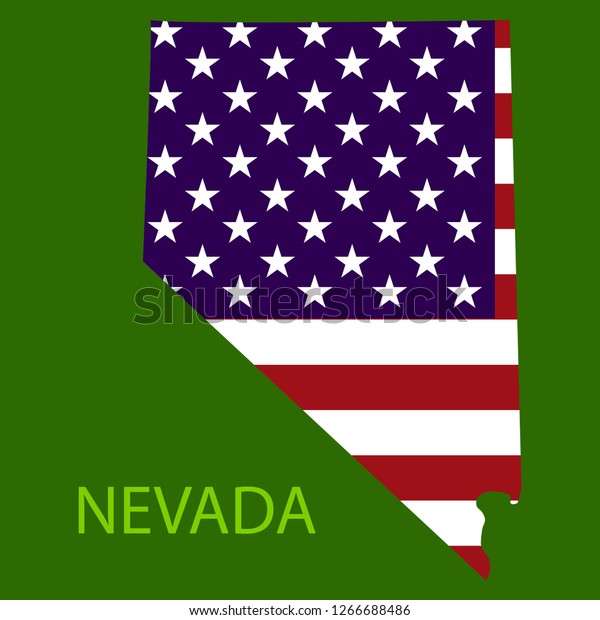 Nevada State America Map Flag Print Stock Vector (Royalty Free ...