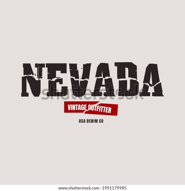 Nevada Typography T Shirt Graphics Stock Vector (Royalty Free) 1991179985