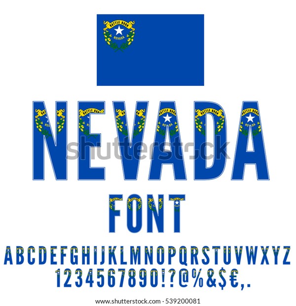 Nevada Usa State Flag Font Alphabet Stock Vector (Royalty Free) 539200081