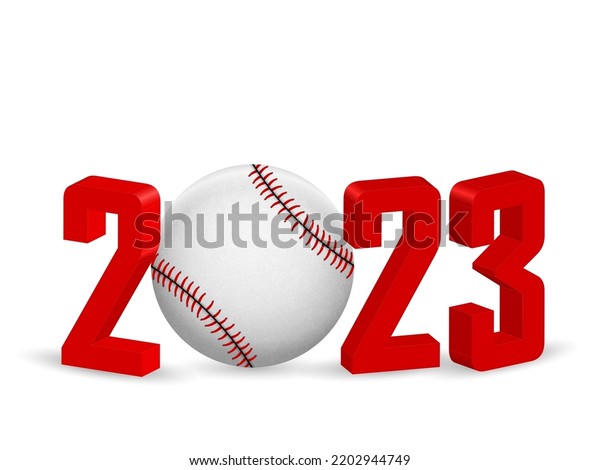 New 2023 Baseball On White Background Stock Vector (Royalty Free ...