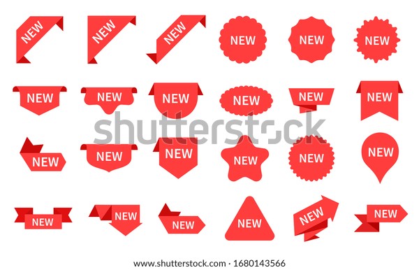 New Arrival Stickers Elegant Advertising Icons Stock Vector (Royalty ...
