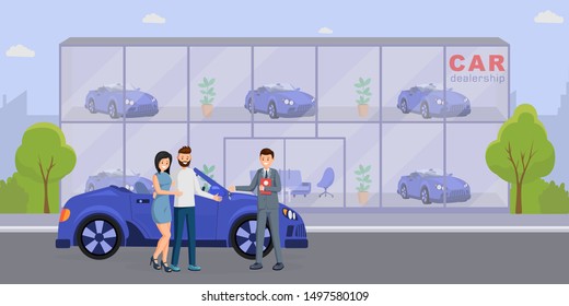 New Automobile Purchase Flat Vector Illustration Stock Vector (Royalty ...