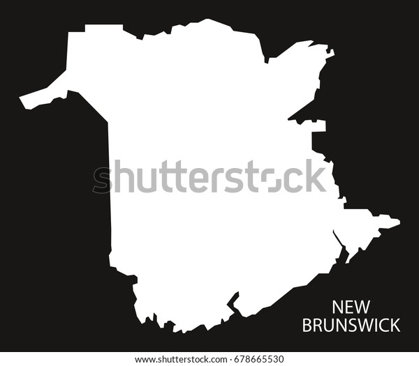 New Brunswick Canada Map Black Inverted Stock Vector (Royalty Free ...