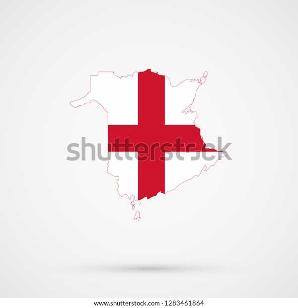 New Brunswick Map England Flag Colors Stock Vector (Royalty Free ...