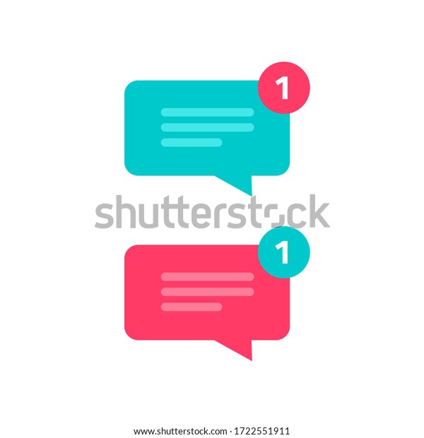 New Chat Text Message Notice Icon Stock Vector (Royalty Free ...
