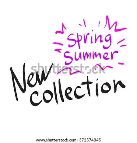 New Collection Spring Summer Handwritten Text Stock Vector (Royalty ...