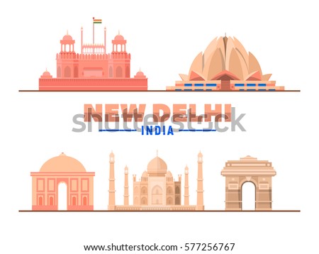 New Delhi India Vector Illustration Most Stock Vector (Royalty Free ...