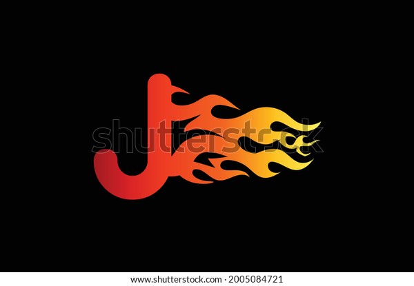 New Fire Letter J Logo Design Stock Vector (Royalty Free) 2005084721 ...
