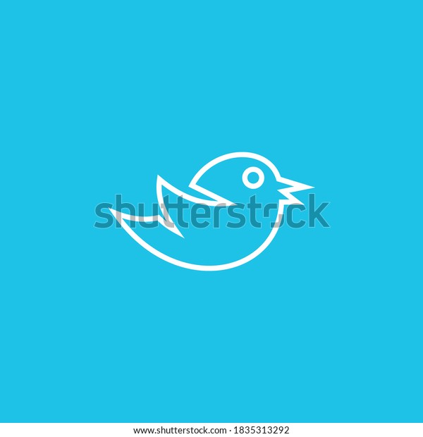 New Funny Bird Logo Outline Stock Vector (Royalty Free) 1835313292 ...