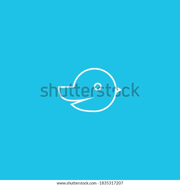 New Funny Bird Logo Outline Stock Vector (Royalty Free) 1835317207 ...