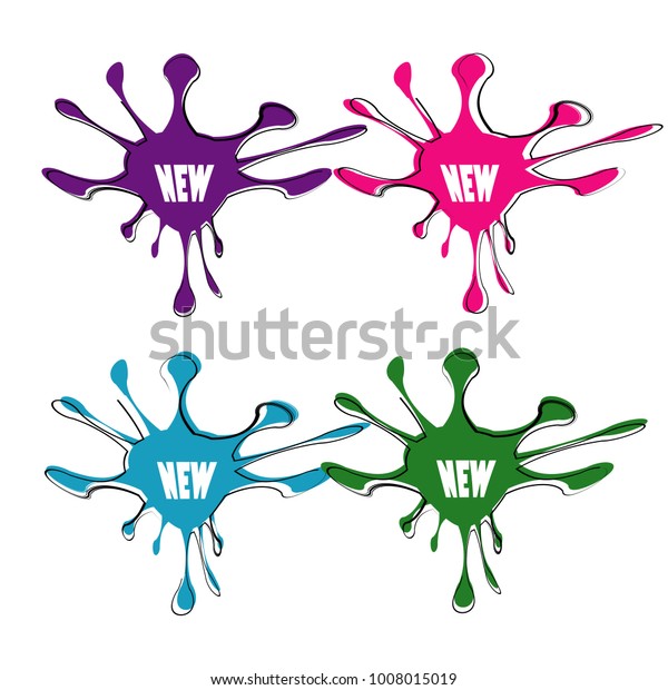 New Geometric Water Splash Sticker Label Stock Vector (Royalty Free ...