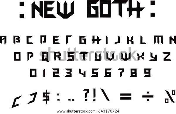 New Goth Font Modern Gothic Font Stock Vector (Royalty Free) 643170724