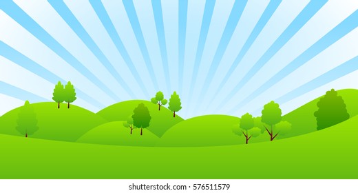 New Green Tree Scenery Background Stock Vector (Royalty Free) 576511579