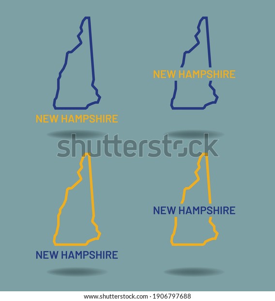 New Hampshire State Usa Map Logo Stock Vector (Royalty Free) 1906797688 ...