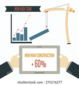 New High Business Chart Construction Concept Stock Vector (Royalty Free ...