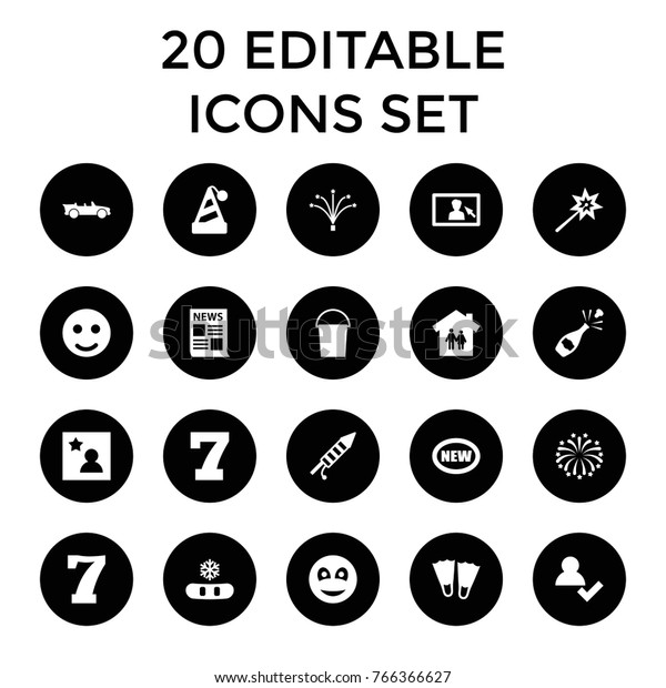 New Icons Set 20 Editable Filled Stock Vector (Royalty Free) 766366627 ...