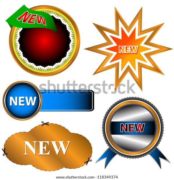 New Icons Set On White Background Stock Vector (Royalty Free) 118349374 ...