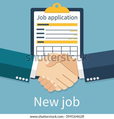 New Job Handshake Two Men Background Stock Vector (Royalty Free ...
