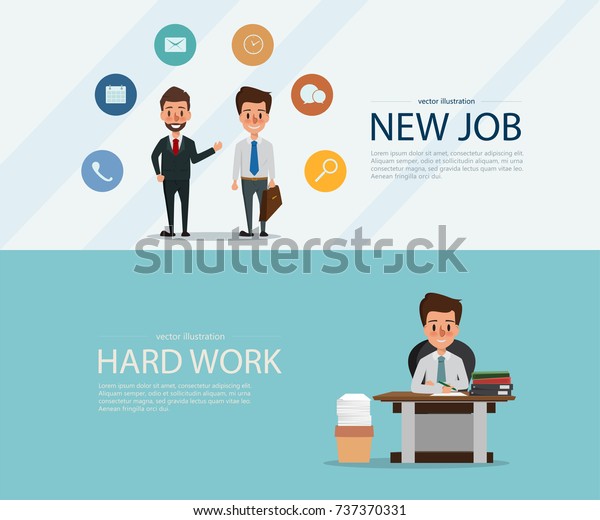 New Job Search Stress Work Infographics Stock Vector (Royalty Free ...