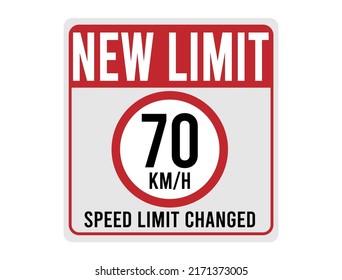 New Limit 70km H Speed Limit Stock Vector (Royalty Free) 2171373005 ...