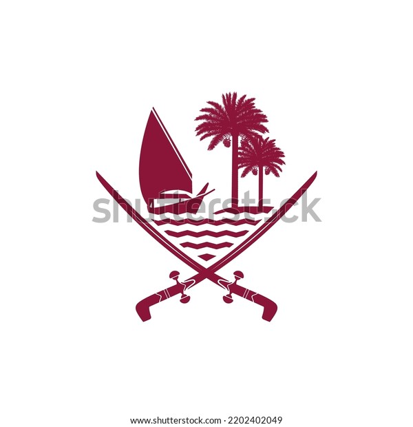New Logo Emblem State Qatar Qatar Stock Vector (Royalty Free ...