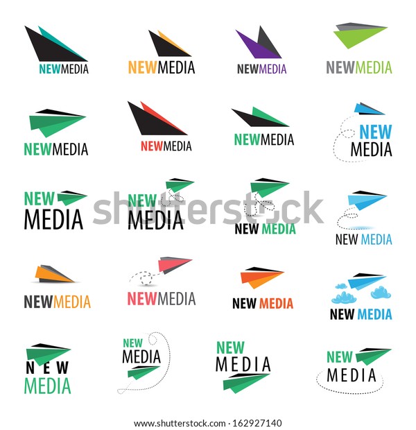 New Media Icons Set Isolated On: เวกเตอร์สต็อก (ปลอดค่าลิขสิทธิ์ ...