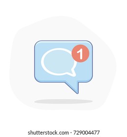 New Message Dialog Chat Notification Icon Stock Vector (Royalty Free ...
