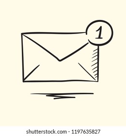 New Message Number Circlehand Drawn Vector Stock Vector (Royalty Free ...