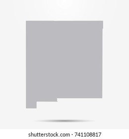 New Mexico Grey Map Stock Vector (Royalty Free) 741108817 | Shutterstock