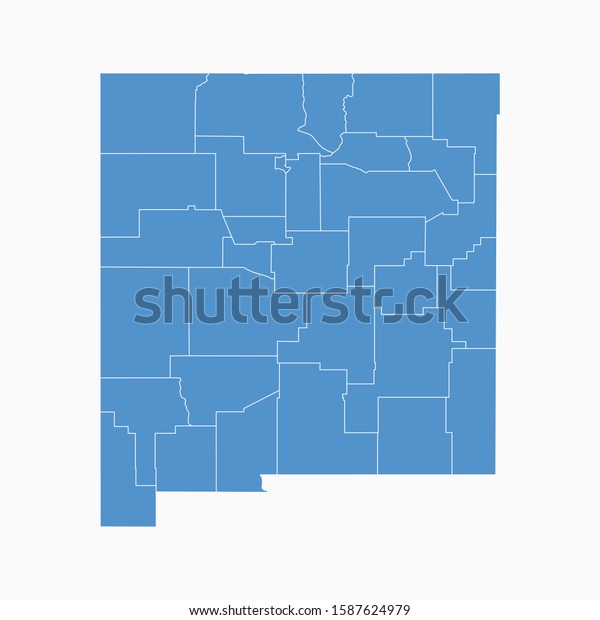 New Mexico Map Blue Color Usa Stock Vector (Royalty Free) 1587624979 ...