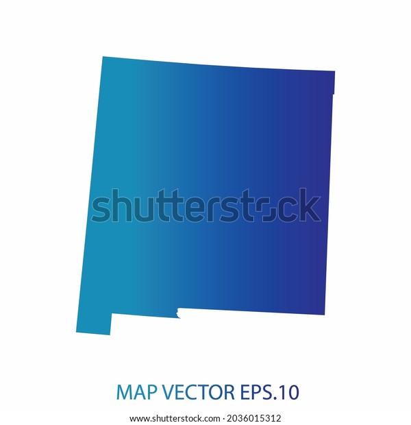 New Mexico Map Blue Gradient Color Stock Vector (Royalty Free ...