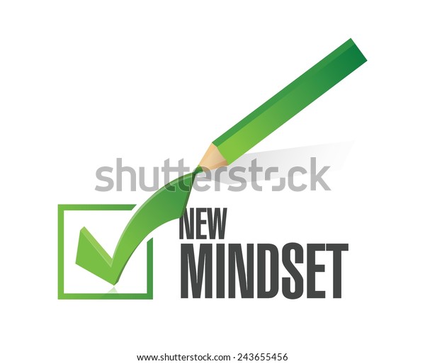「New Mindset Check Mark Pencil Illustration」のベクター画像素材（ロイヤリティフリー） 243655456