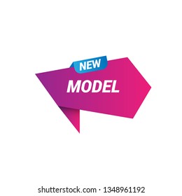 New Model Sign Banner Speech Bubblelabelsticker Stock Vector (Royalty ...