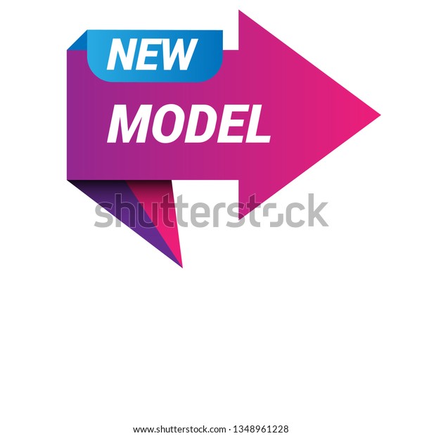 New Model Sign Banner Speech Bubblelabelsticker Stock Vector (Royalty ...