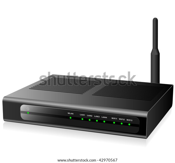 New Modern Black Network Router Isolated Stock Vector (Royalty Free ...