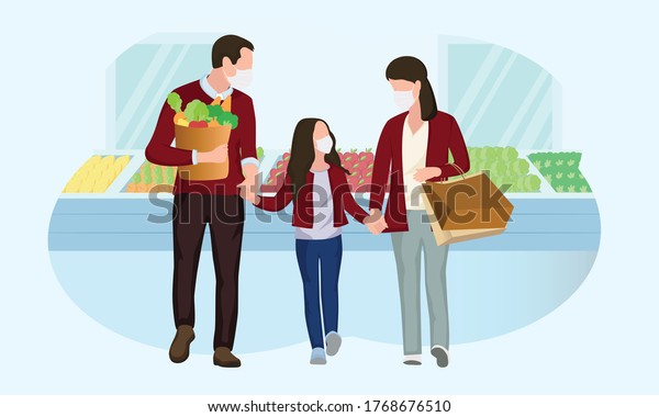 New Normal Lifestyle Vector Illustration Happy Stock Vector (Royalty ...