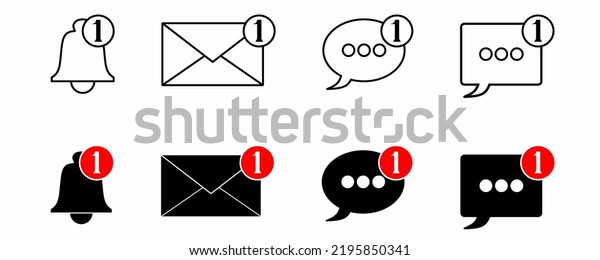 New Notification Icon Set Isolated On Stock Vector (Royalty Free ...