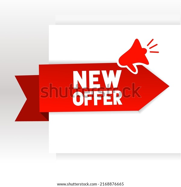 New Offer Banner Template Design Megaphone Stock Vector (Royalty Free ...