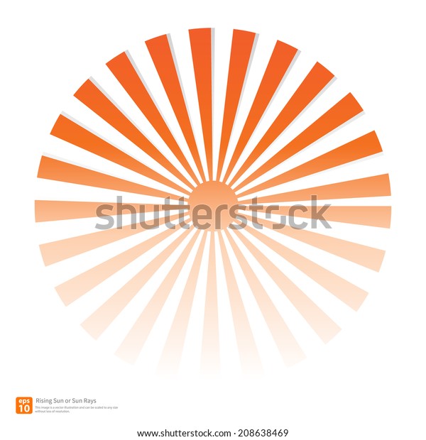New Orange Rising Sun Sun Raysun Stock Vector (Royalty Free) 208638469 ...