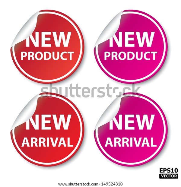 New Product New Arrival Stickers Seteps10 Stock Vector (Royalty Free ...